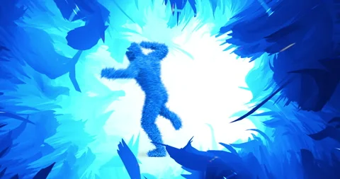 Dancing Blue Furry 3D Character In A Jun... | Stock Video | Pond5
