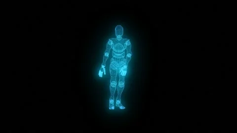Dancing blue glowing 3d character artifi... | Stock Video | Pond5