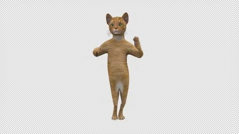 Dancing Cat - 3d render looped with alph... | Stock Video | Pond5