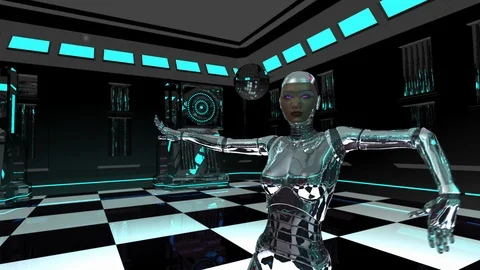 Dancing Female Robot Cyberclub Animation... | Stock Video | Pond5