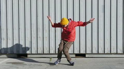 Dancing man funny break dance, happy rhy... | Stock Video | Pond5