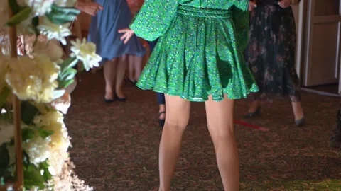 dancing people without faces. woman in g... | Stock Video | Pond5