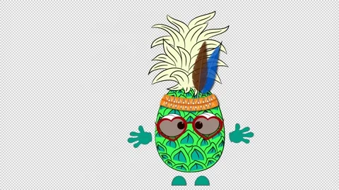 Dancing pineapple. Animation on a transp... | Stock Video | Pond5