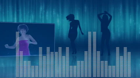 Dancing silhouettes with sound wave anim... | Stock Video | Pond5