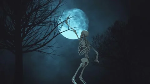 Dancing skeleton on the background full ... | Stock Video | Pond5