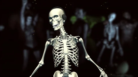Dancing Skeleton (with monsters) | Stock Video | Pond5