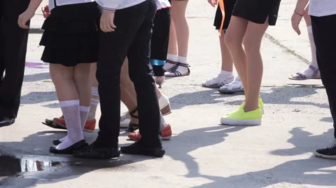 Dancing in traditional costumes on line | Stock Video | Pond5