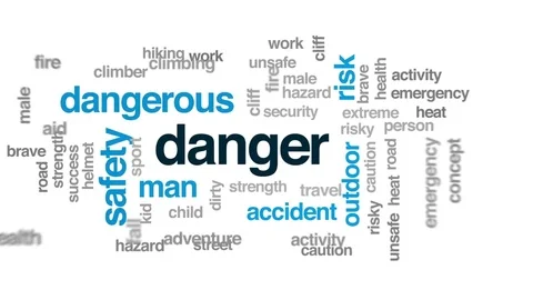 Danger animated word cloud, text design ... | Stock Video | Pond5