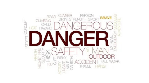 Danger animated word cloud, text design ... | Stock Video | Pond5