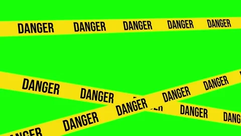 DANGER Barricade 4K Animation, Green Bac... | Stock Video | Pond5