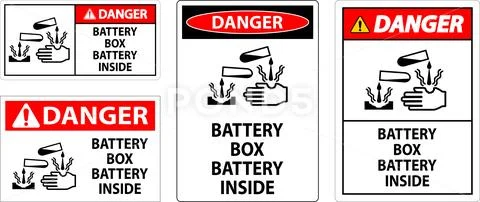 Danger Battery Box Battery Inside Sign With Symbol ~ Clip Art #245446419