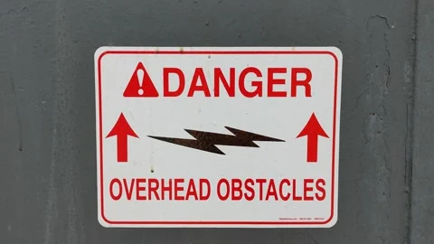 Danger Overhead Obstacles Signage | Stock Video | Pond5