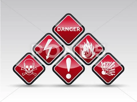 Danger round corner warning sign set: Royalty Free #36787418