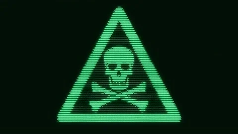 Danger Sign Ascii Code Retro Art Style 8... | Stock Video | Pond5