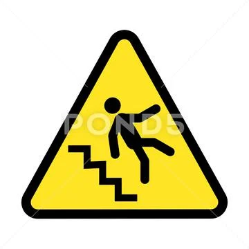 Danger Stairs Symbol Sign, Isolate On White Background Illustration ...