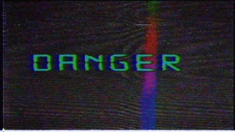 Danger, VHS interference on the monitor.... | Stock Video | Pond5