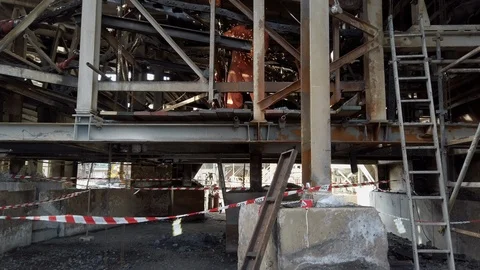 Dangerous hot work, welding, cutting, gr... | Stock Video | Pond5