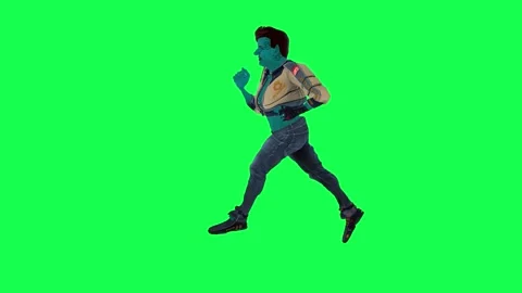 Running Man On Green Screen Stock Video Footage | Royalty Free Running ...