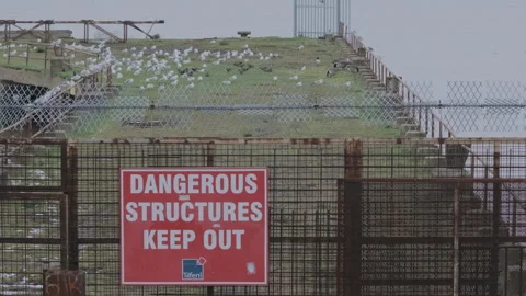Dangerous Structures, Keep Out Sign and ... | Stock Video | Pond5