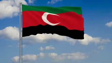 Darfur flag against background of clouds... | Stock Video | Pond5