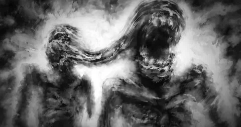 Dark animation with devilish characters ... | Stock Video | Pond5