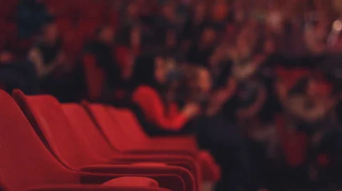 Dark Blur Audience in the cinema Theatre | Stock Video | Pond5