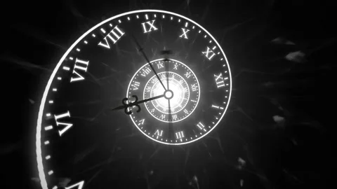 Dark Gothic Clock Face Spiral Time with ... | Stock Video | Pond5