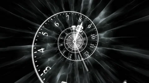 Dark gothic spiral time clock dial flow ... | Stock Video | Pond5