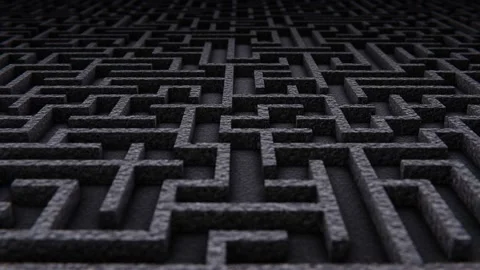 Dark granite stone maze or labyrinth loo... | Stock Video | Pond5