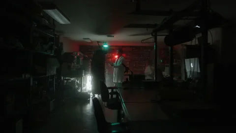 In Dark Laboratory Full of Equipment Sci... | Stock Video | Pond5
