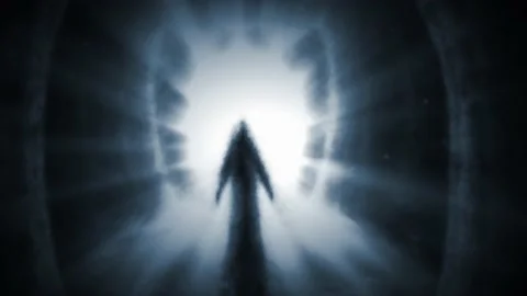 Dark lord stands in long corridor. Scary... | Stock Video | Pond5
