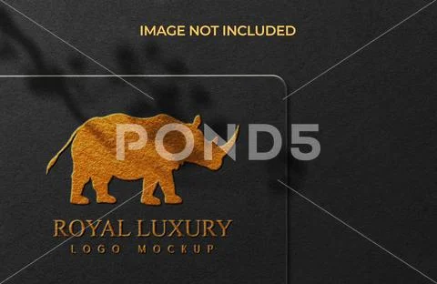 PSD Template: Dark luxury embossed logo mockup with shadow overlay ...