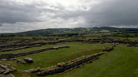 Dark rain clouds blow over ancient Roman... | Stock Video | Pond5