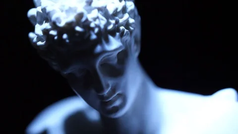 Dark Scary Statue Closeup With Light Fla... | Stock Video | Pond5