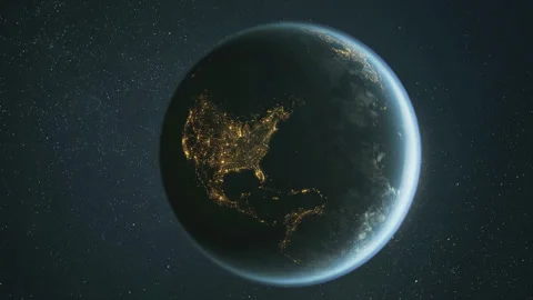 The dark side of planet Earth, a view of... | Stock Video | Pond5
