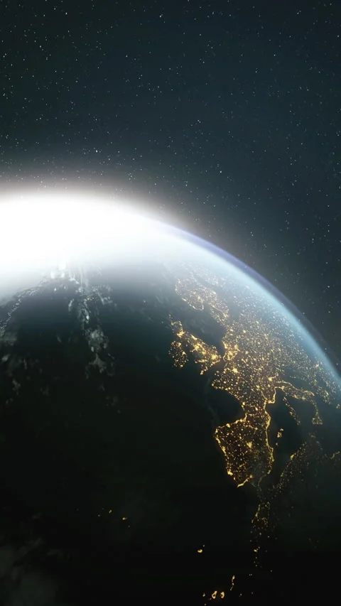 The dark side of planet Earth, a view of... | Stock Video | Pond5