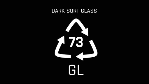 Dark Sort Glass or GL or number 73 Recyc... | Stock Video | Pond5