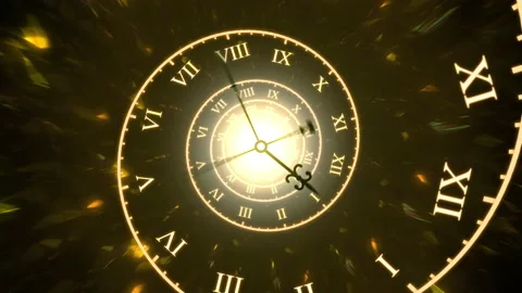 Dark Yellow Time Spiral Clock Face Loop ... | Stock Video | Pond5