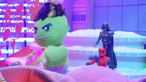 Darth Vader toy puppet dancing in a Chri... | Stock Video | Pond5