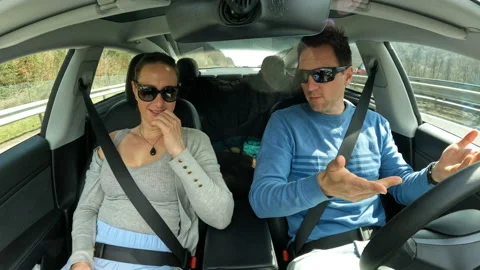 DASHCAM: Driver is showing his passenger... | Stock Video | Pond5