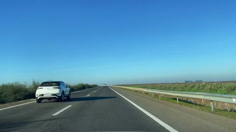 Dashcam view of a car driving on the hig... | Stock Video | Pond5
