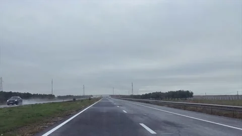 Dashcam view of a car driving on the hig... | Stock Video | Pond5