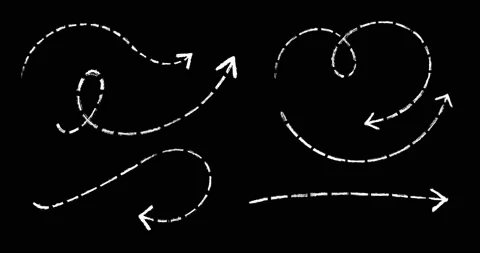 Dashed Arrows. Set of animated hand draw... | Stock Video | Pond5