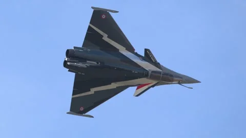 Dassault Rafale fighter solo display at ... | Stock Video | Pond5