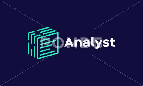 Data analyst logo vector statistic chart graphic diagram financial ...