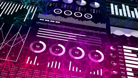 Data and report statistics, animation wi... | Stock Video | Pond5