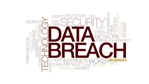 Data breach animated word cloud, text de... | Stock Video | Pond5