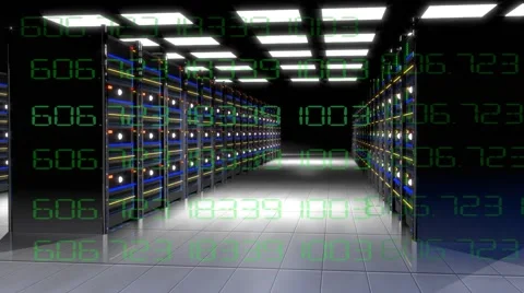 Data Center, Animation of rack servers i... | Stock Video | Pond5