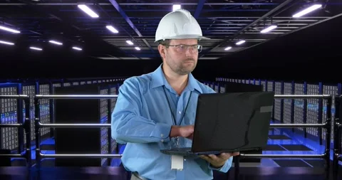 Data Center Employee in Server Room Wear... | Stock Video | Pond5