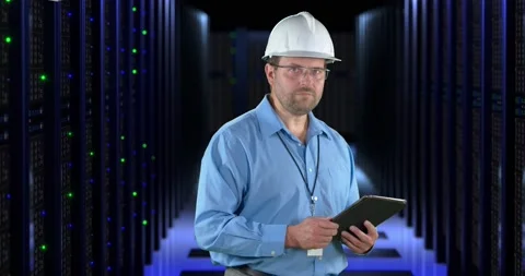 Data Center Employee in Server Room Wear... | Stock Video | Pond5